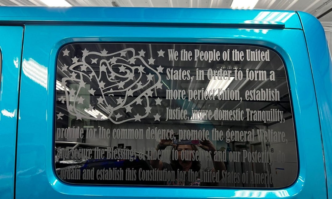 Fits 2011-2024 Jeep Wrangler Rear Back Windows American Flag US ...