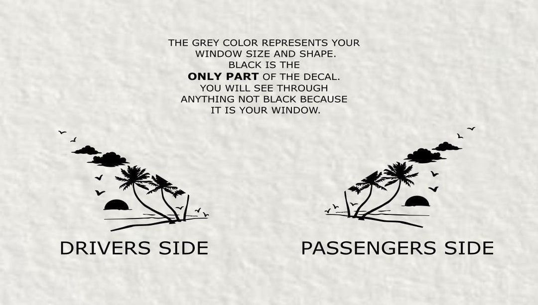 Fits 2020-2022 Ford Escape Beach Scene 3rd Window Decal 2020 2021 2022 ...