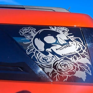 Fits 2021-2024 Ford Bronco Sport Skeleton With Roses 3rd Quarter Window ...