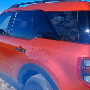 Fits 2021-2024 Ford Bronco Sport Skeleton With Roses 3rd Quarter Window ...