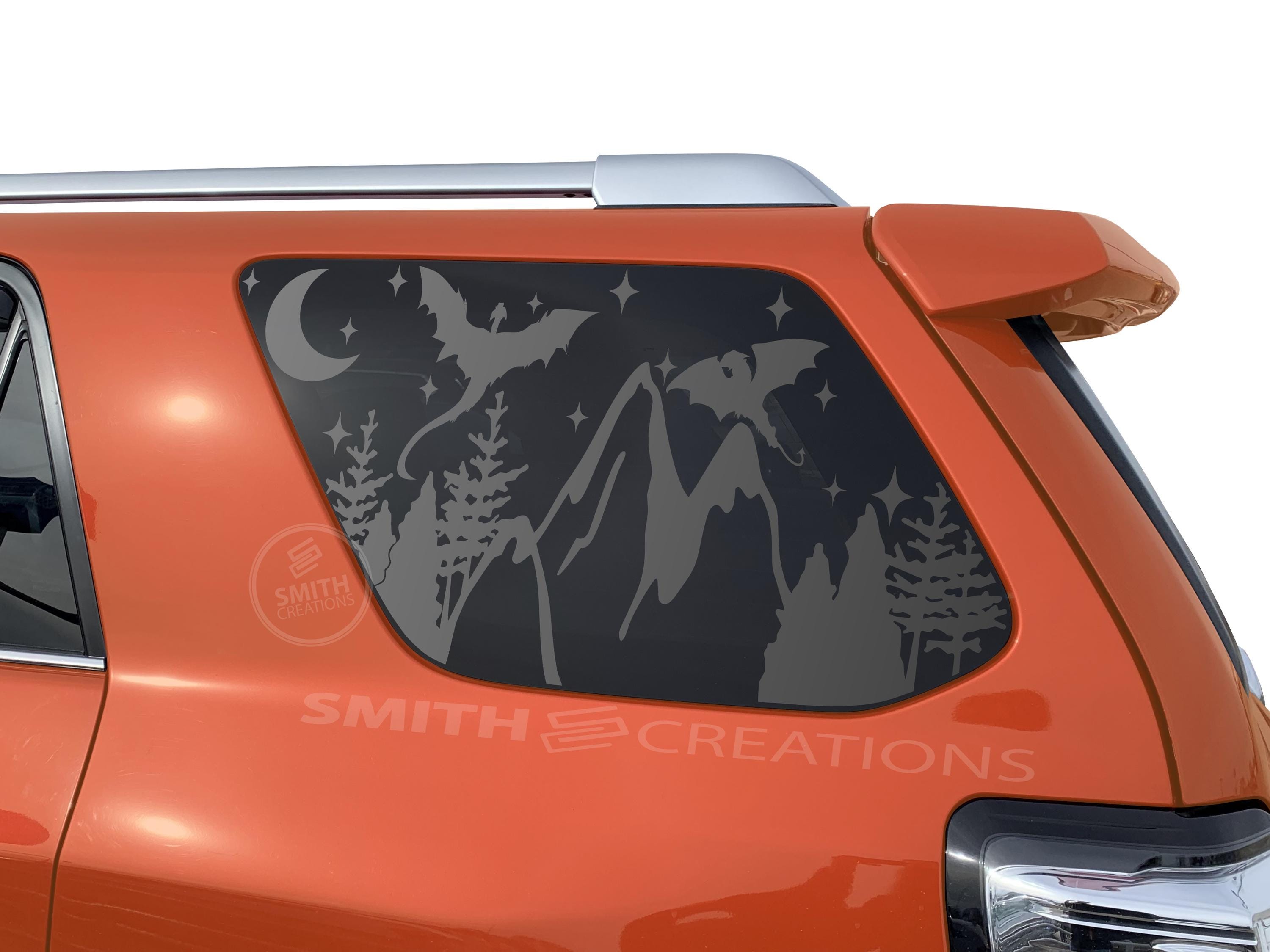 Fits 2010-2024 Toyota 4runner Rear Side Windows Dragons Flying Over ...