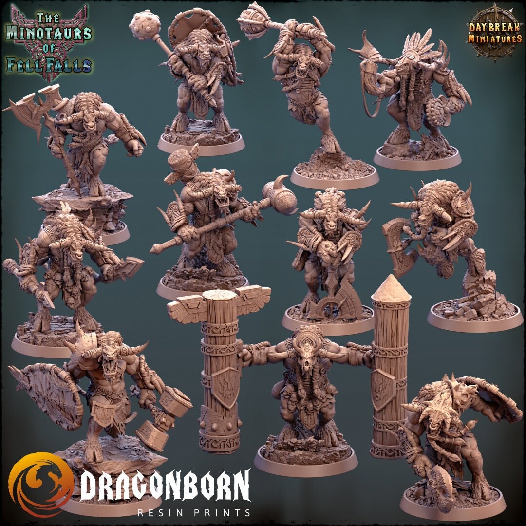 The Minotaurs of Fell Falls Set - D&D - Warrior - 9th Age - Kings of ...