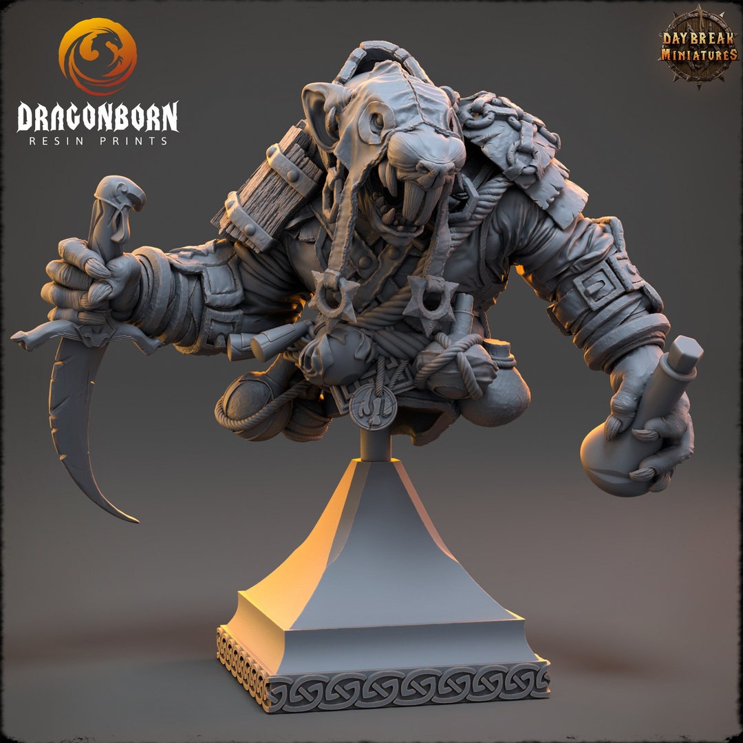 Sindbad Strangeblood - Rat Warrior Bust - Daybreak Miniatures - Etsy