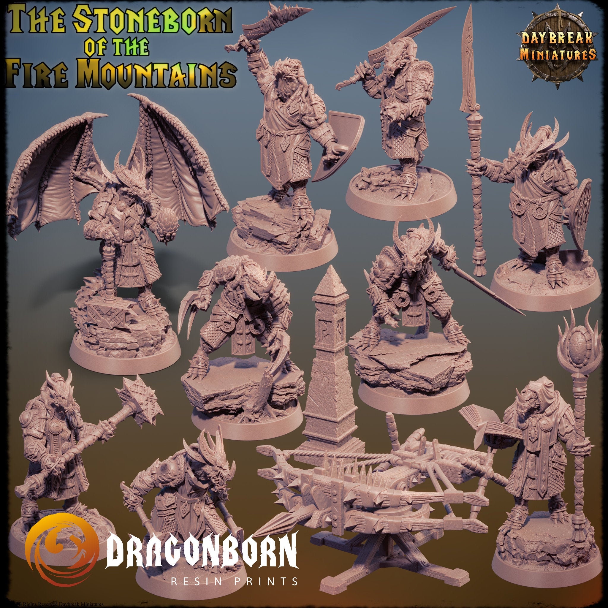 The Stoneborn of the Fire Mountains Set D&D Dragonborn | Etsy