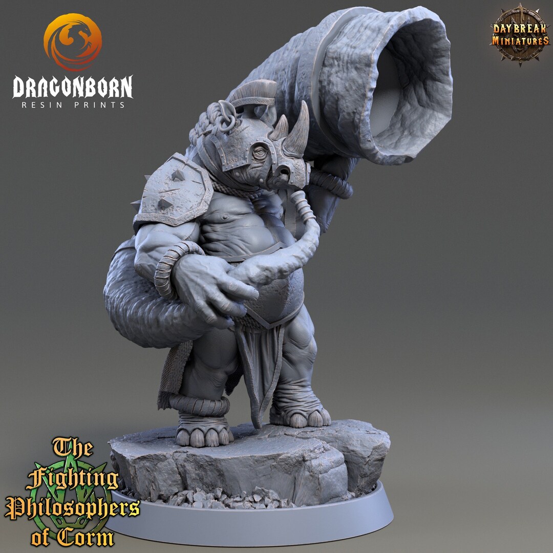 Siro Hornblower Rhinokin Rhino Folk Warrior Dnd RPG Wargaming Daybreak ...