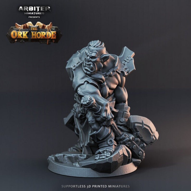 Ork With Axe 1 - D&D Dnd RPG Fantasy Tabletop Wargaming Miniature ...