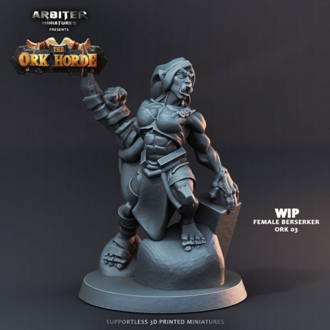 Ork Berserker 3 - Female - D&D Dnd RPG Fantasy Tabletop Wargaming ...