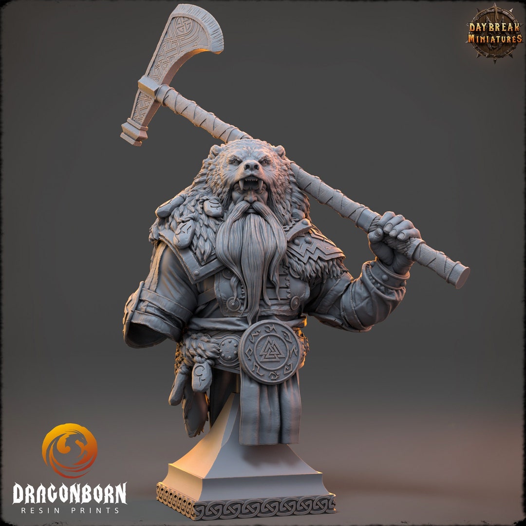 Ragnar Wolfslayer - Viking Warrior Bust - D&D Dnd RPG Fantasy Miniature ...