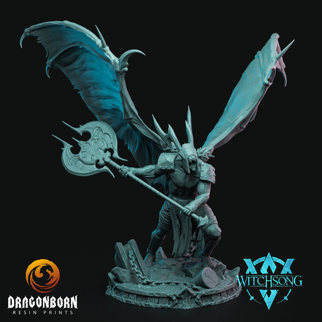 Hellforged Lieutenant Bellath Chaos Demon Warrior D&D 9th Age Kings of ...