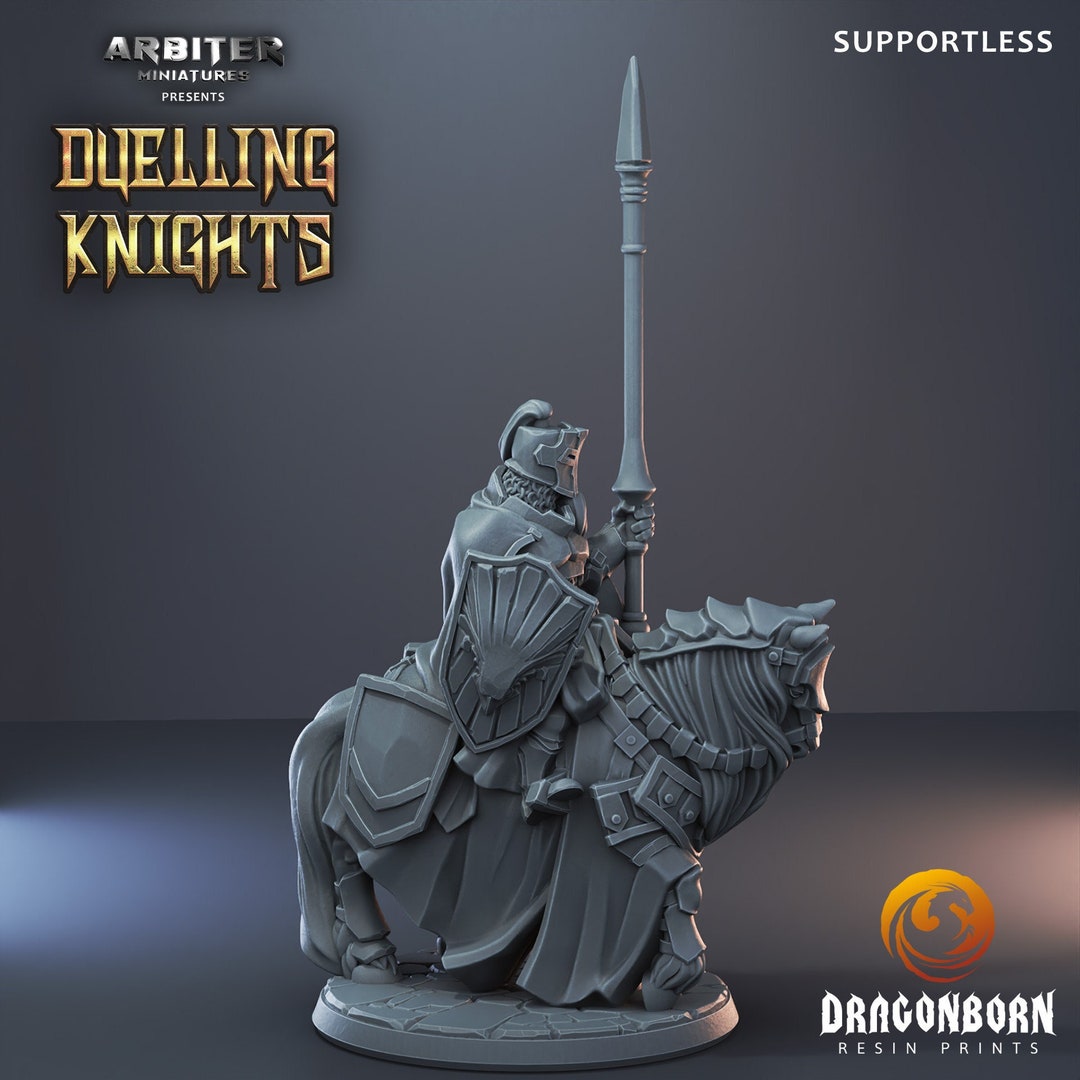 Knight on Horse 2 Duelling Knights D&D 9th Age Kings of War Tabletop ...