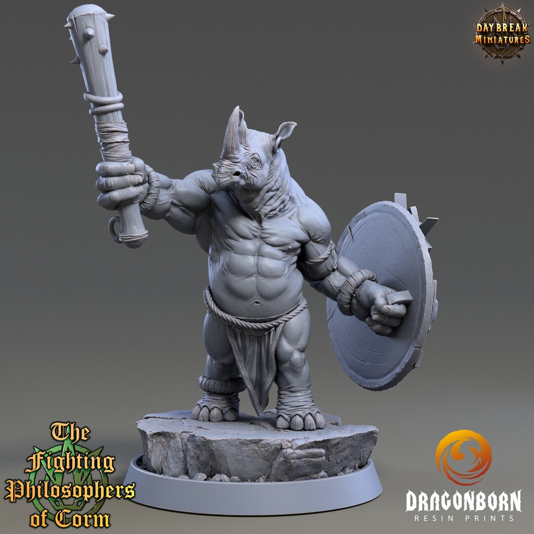 Geminus Studder Rhinokin Rhino Folk Warrior Dnd RPG Wargaming Daybreak ...