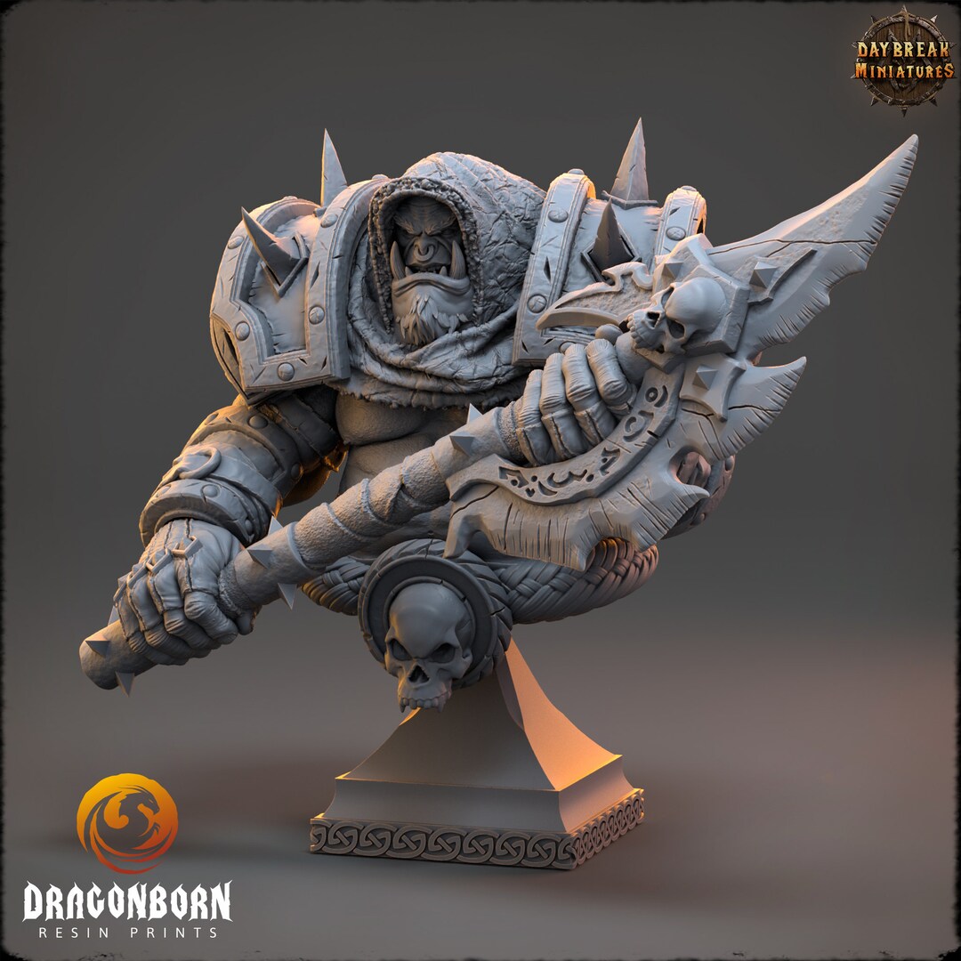Skidz Hood - Orc Warrior Bust - D&D Dnd RPG Fantasy Miniatures - Resin ...