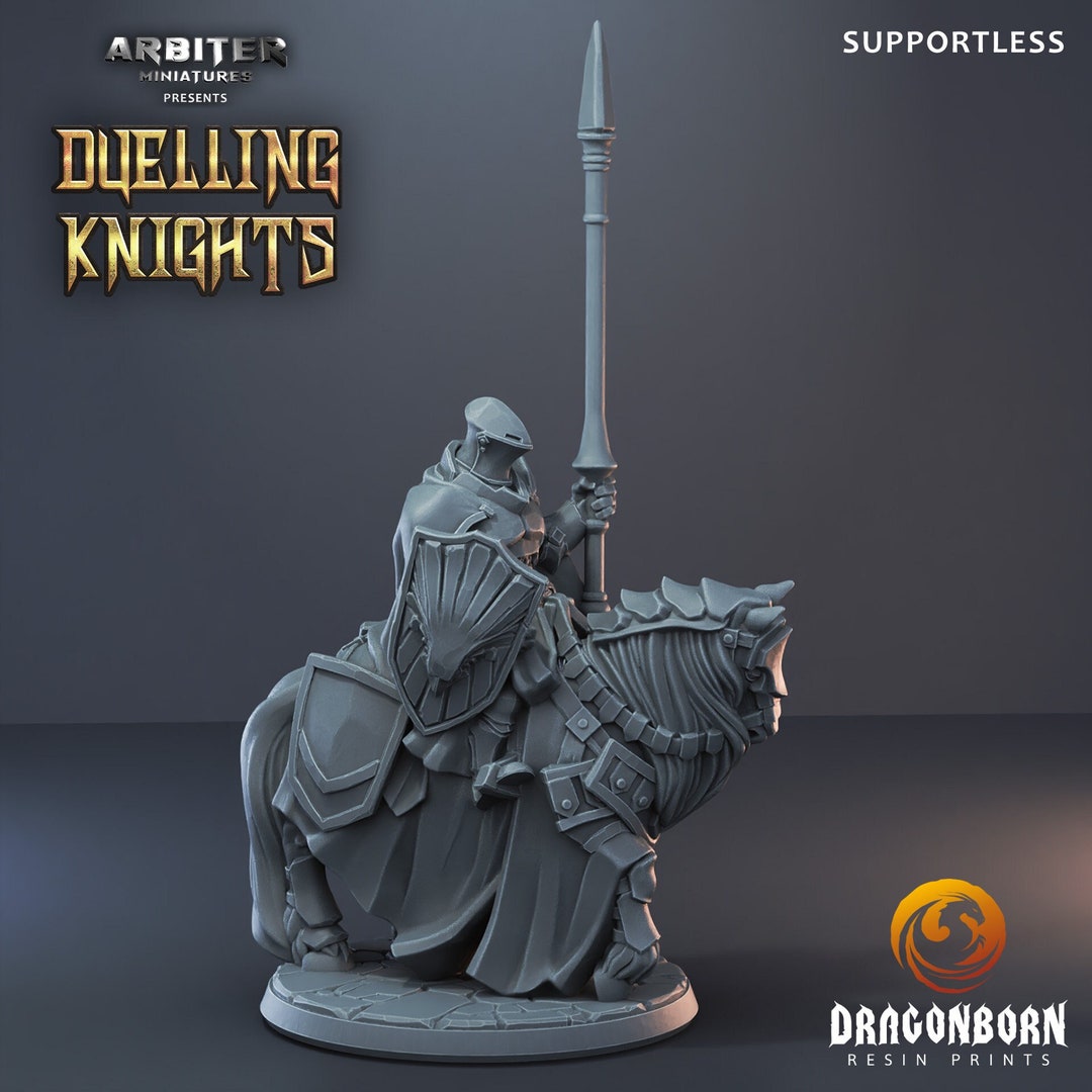 Knight on Horse 2 frogmouth Duelling Knights D&D 9th Age Kings of War ...