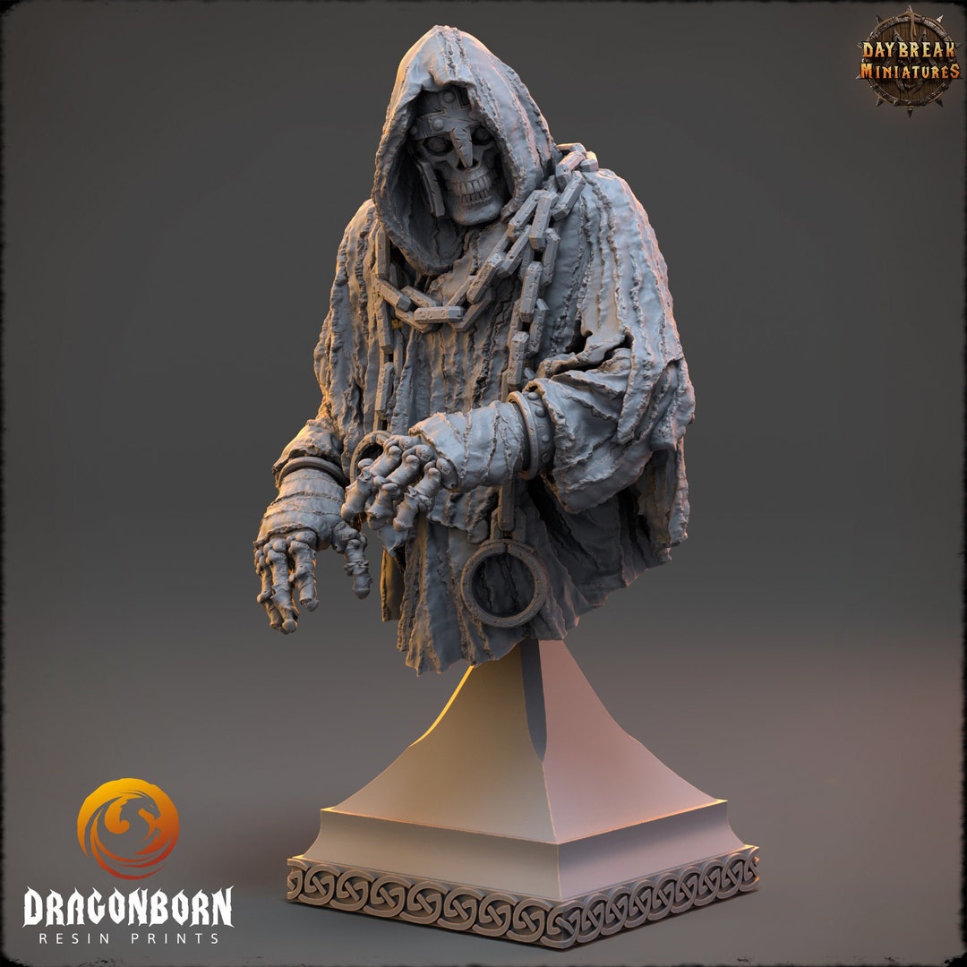 Dust Monk - Undead Bust - D&D Dnd RPG Fantasy Miniatures - Resin 3D ...