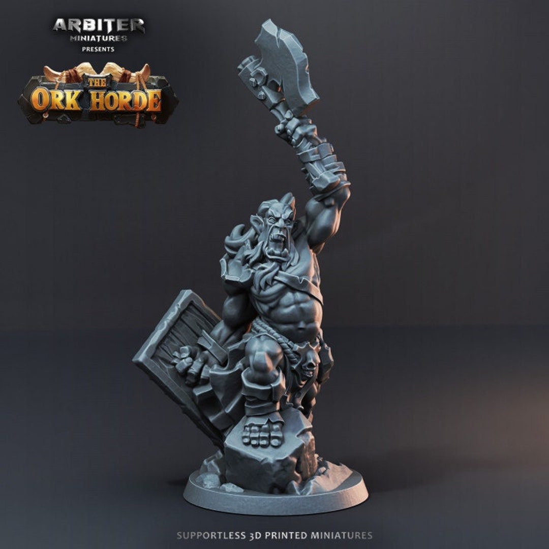 Ork With Axe 2 D&D 9th Age Kings of War Tabletop Wargaming Dnd RPG ...