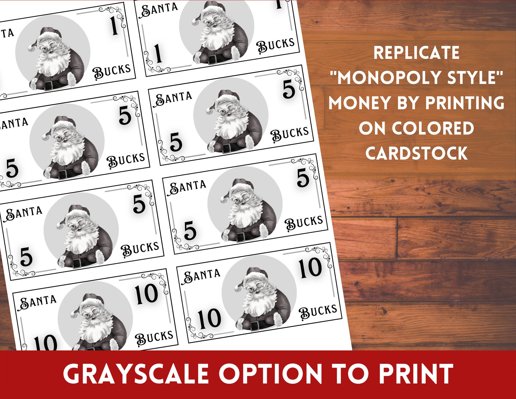Vintage Santa Bucks Christmas Auction Kit (printable) - Etsy