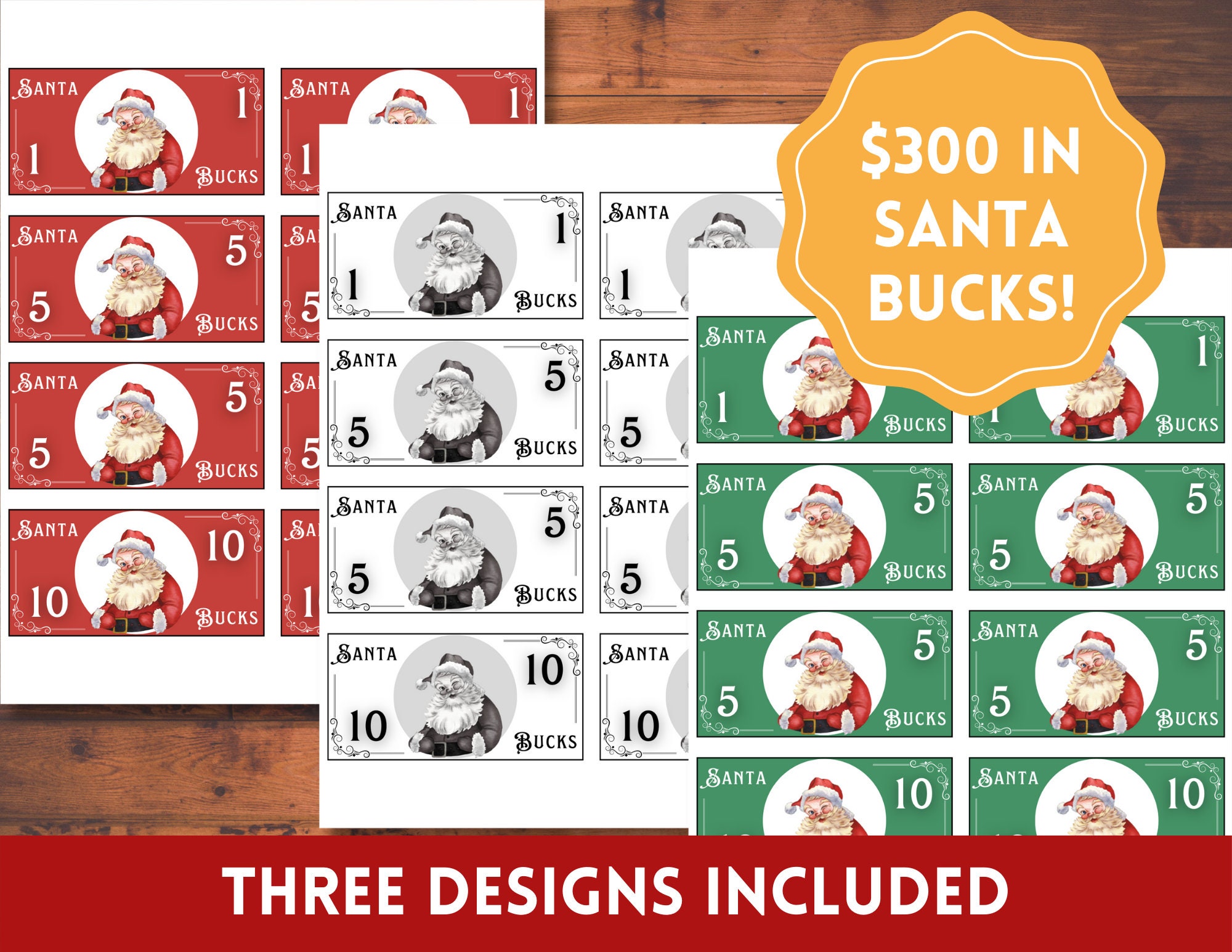 Vintage Santa Bucks Christmas Auction Kit (printable) - Etsy
