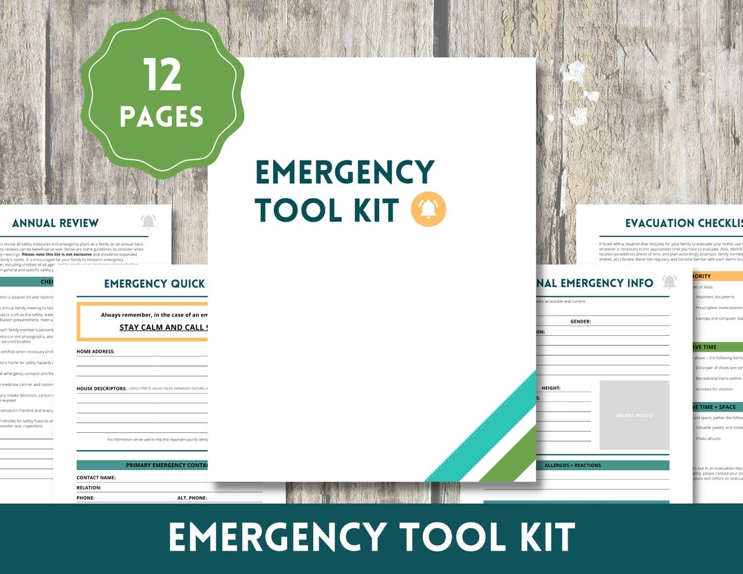 Emergency Tool Kit -- Emergency Preparedness Printable PDF {sunrise ...