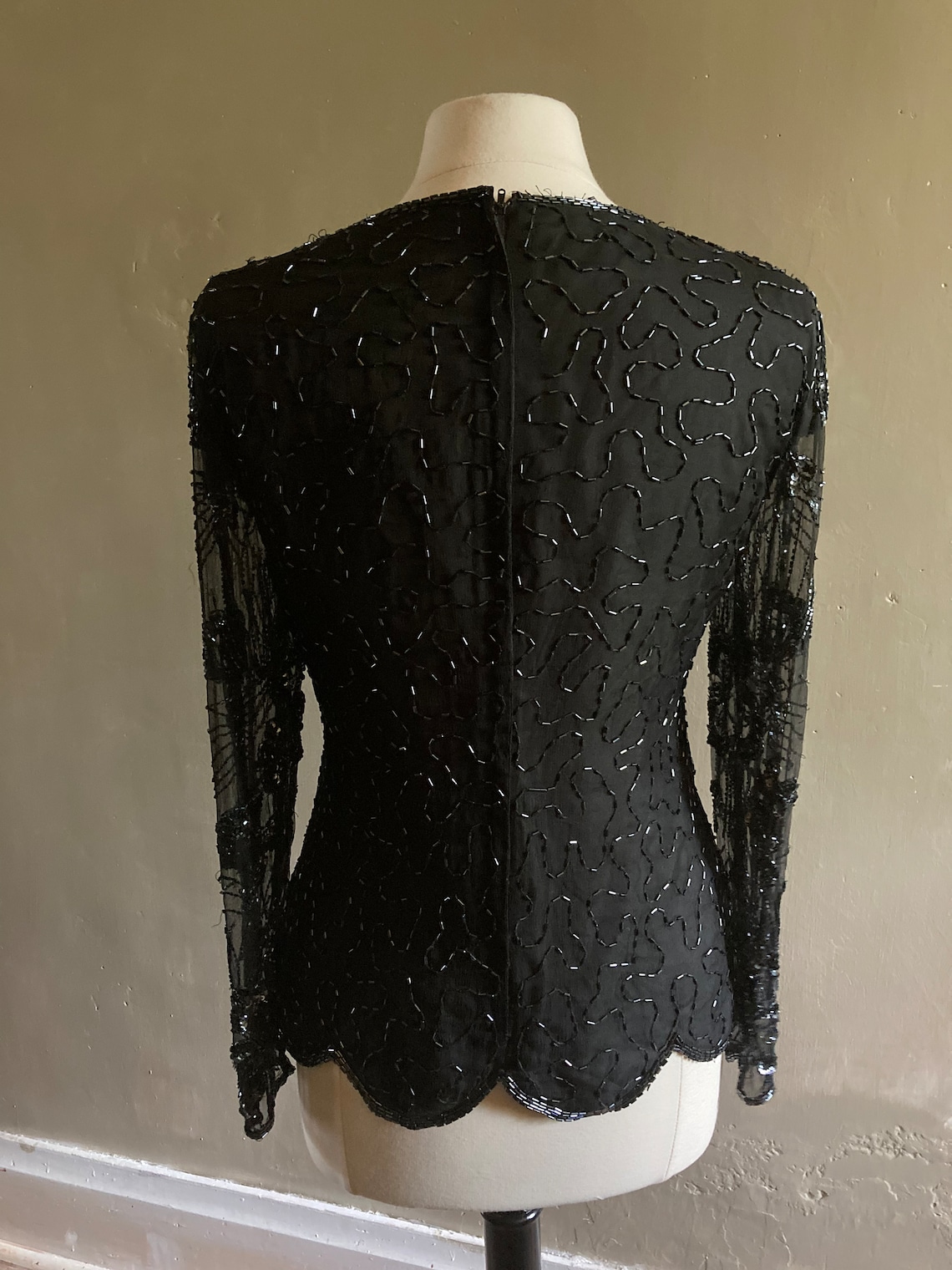 Stenay Beaded Black Evening Top - Etsy