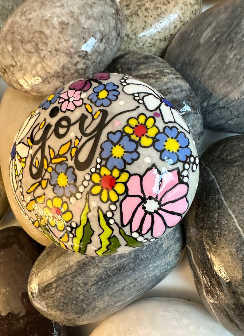 JOY Rock Butterfly Flower Stone Celebration Rock Keepsake - Etsy