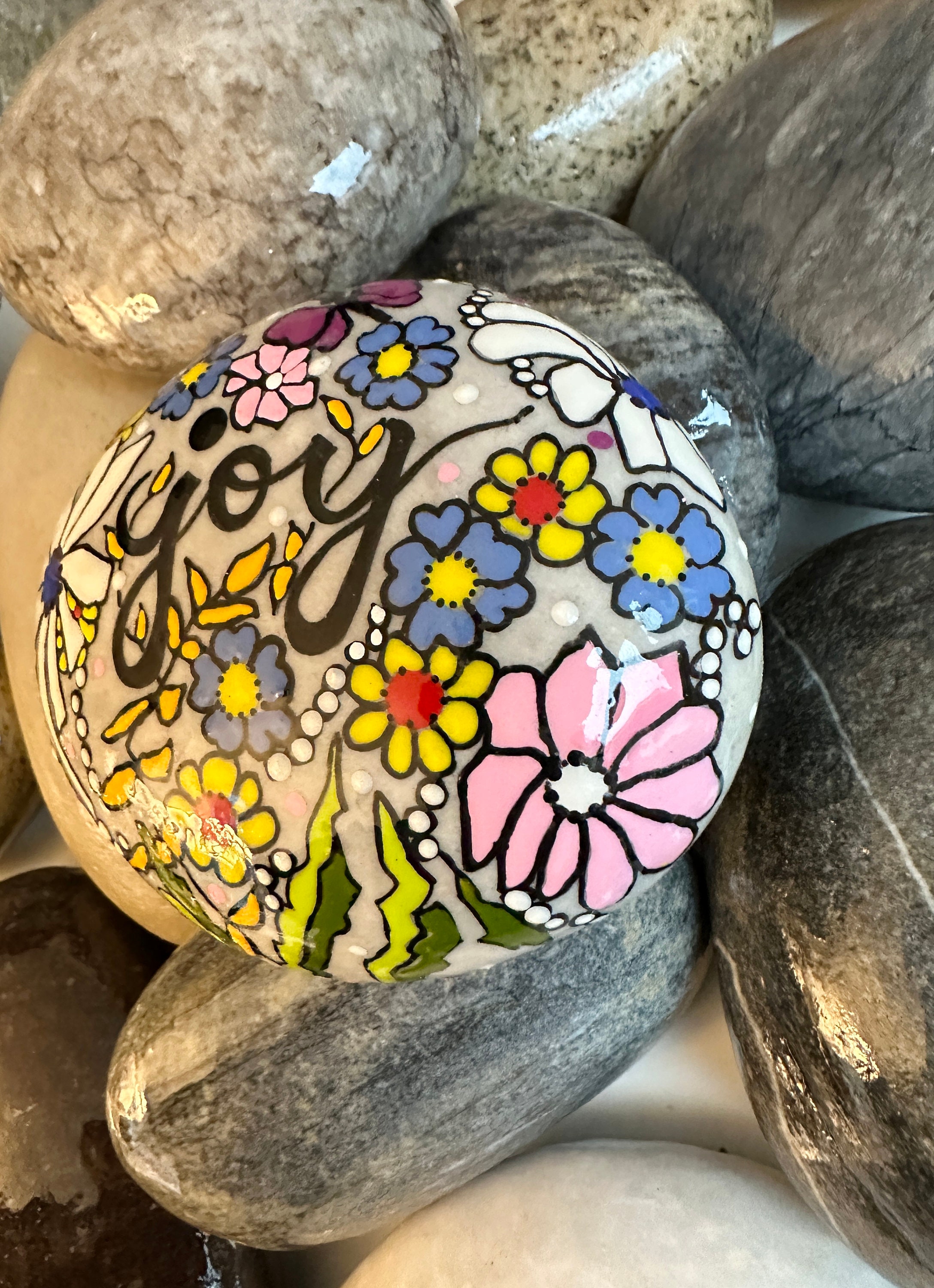 JOY Rock Butterfly Flower Stone Celebration Rock Keepsake - Etsy