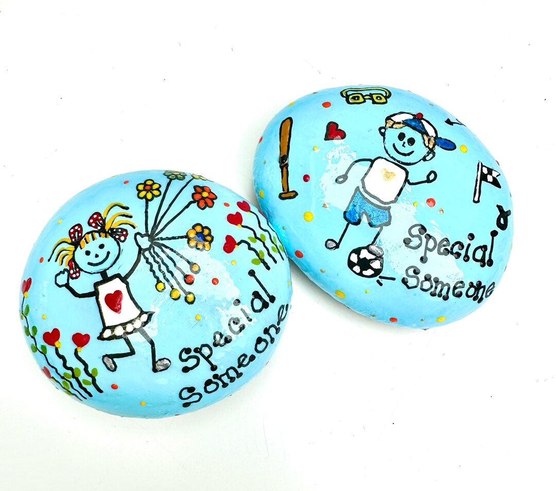 Special Someone Art Stones, Boy Stone, Girl Stone, Hand Painted Art ...