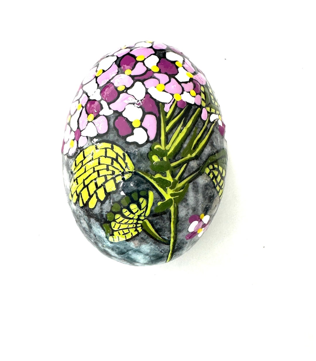 Pink Hydrangea Rock, Hand Painted Cape Cod Stone, Summer Flower Art - Etsy