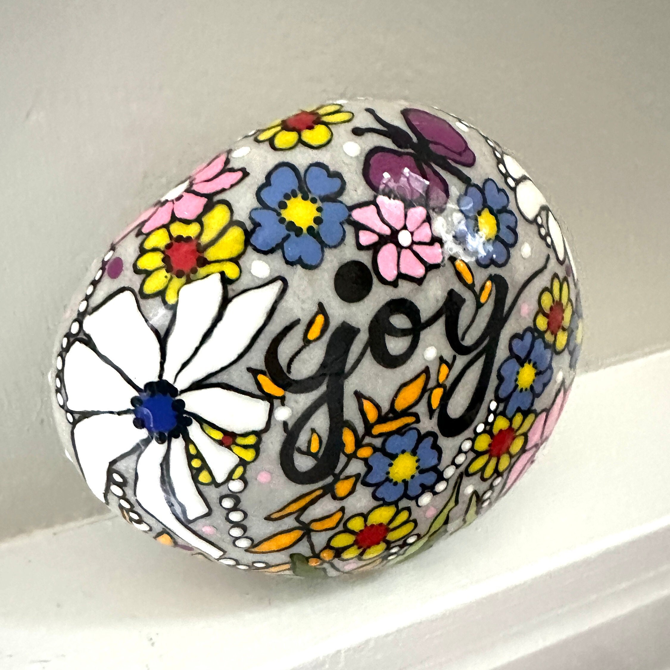 JOY Rock Butterfly Flower Stone Celebration Rock Keepsake - Etsy