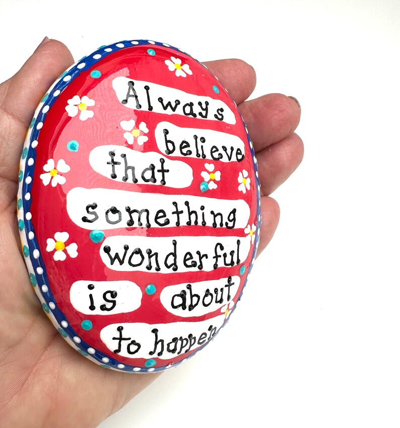 BELIEVE, Something Wonderful Rock, Inspirational Quote, Beach Rock ...