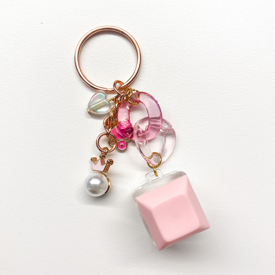 Pink Princess Themed Keycap Fidget Keychain - Etsy
