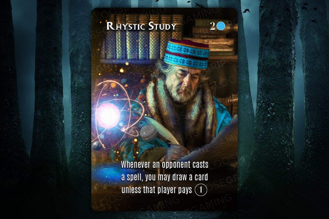 Rhystic Study Alternate Art MTG Proxy - Etsy