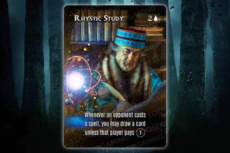 Rhystic Study Alternate Art MTG Proxy | Etsy
