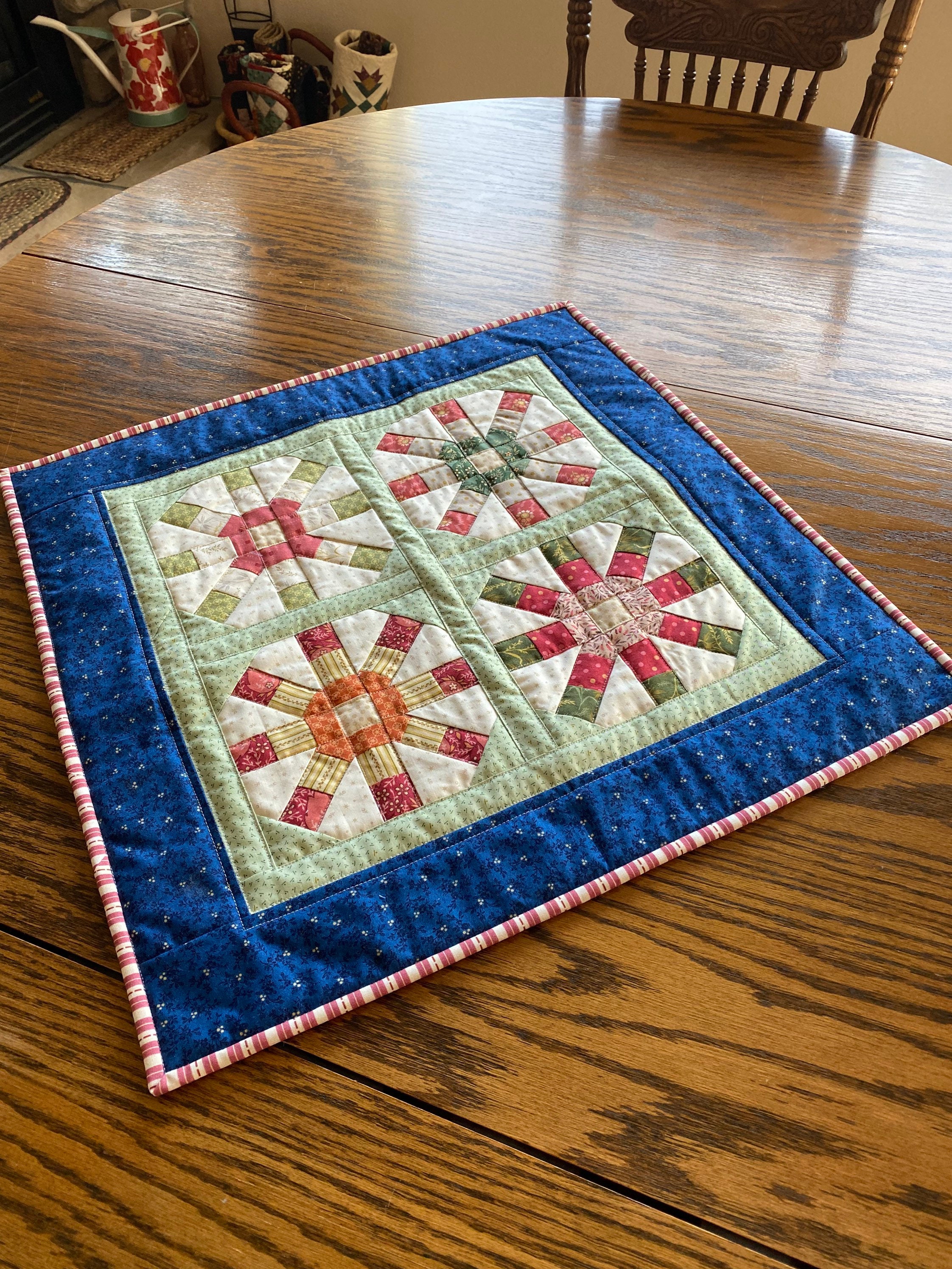 21 Square Mini Finished Quilt Table Topper - Etsy