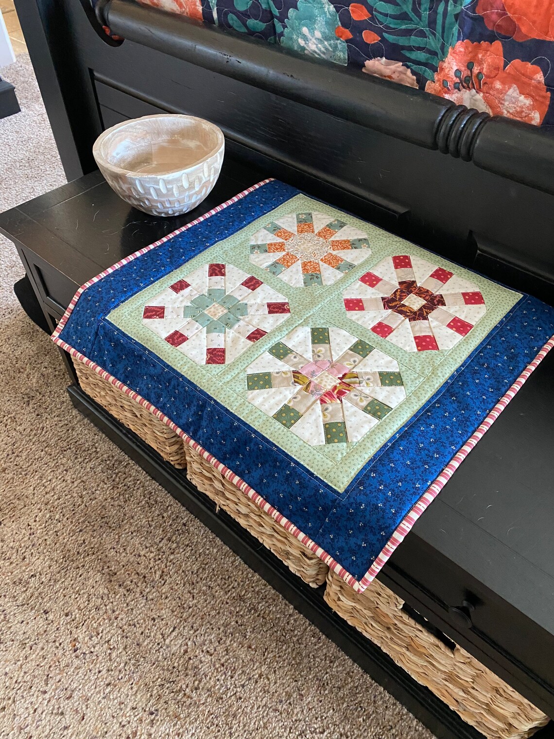 21 Square Mini Finished Quilt Table Topper - Etsy