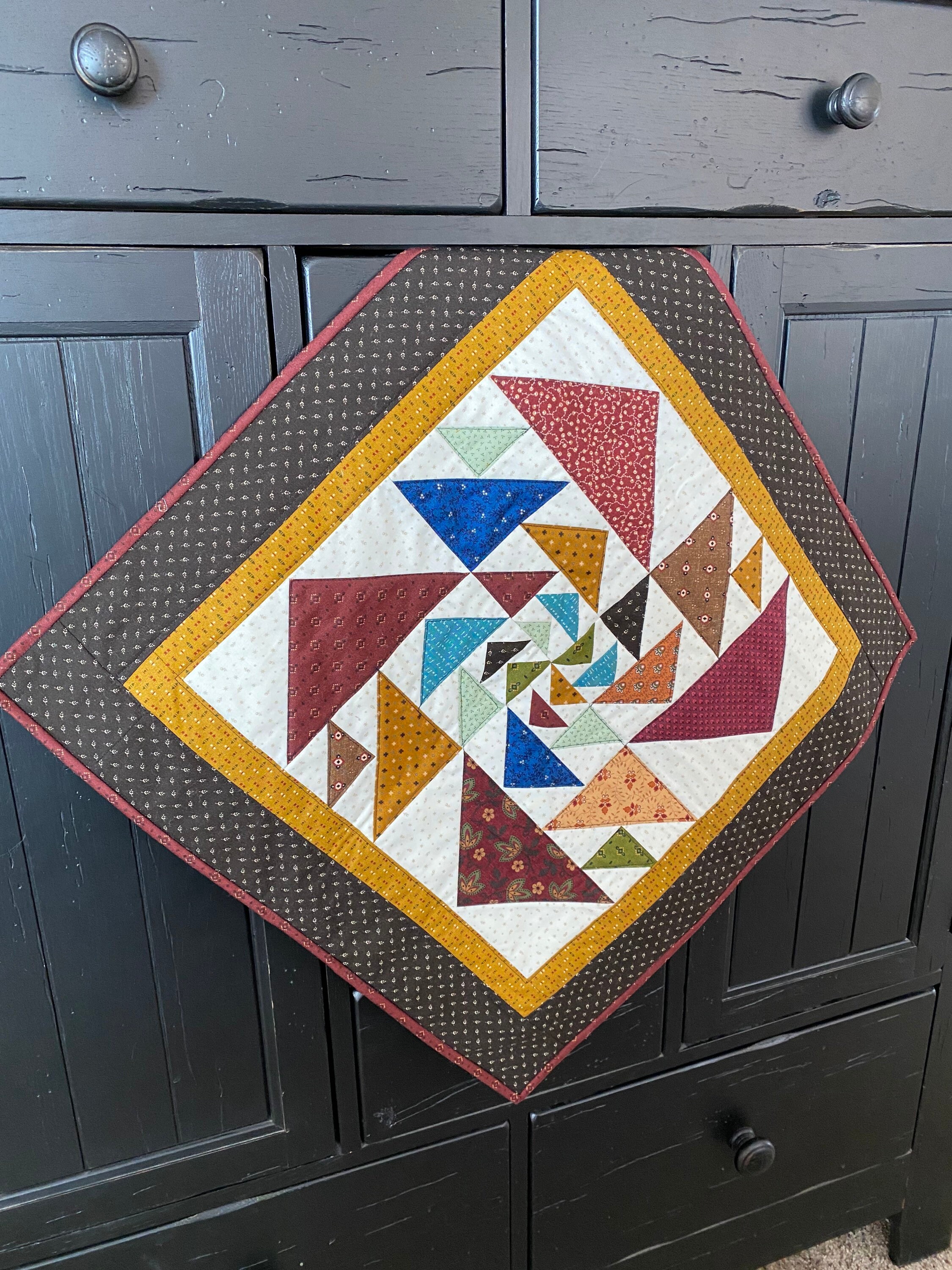 24 Square Flying Geese Finished and Quilted Table Topper - Etsy
