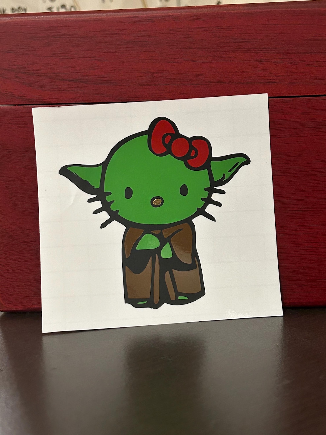 Yoda Kitty Sticker, Star Wars Sticker, Permanent Vinyl Car Decal ...