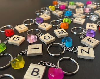 Scrabble Tile Keychain With Your Initial - Etsy