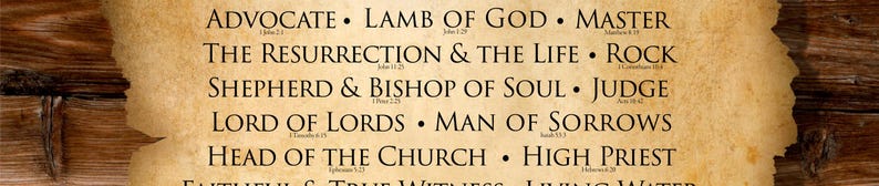 Names of Jesus Poster – 52 Biblical Names With Scripture | Christian ...