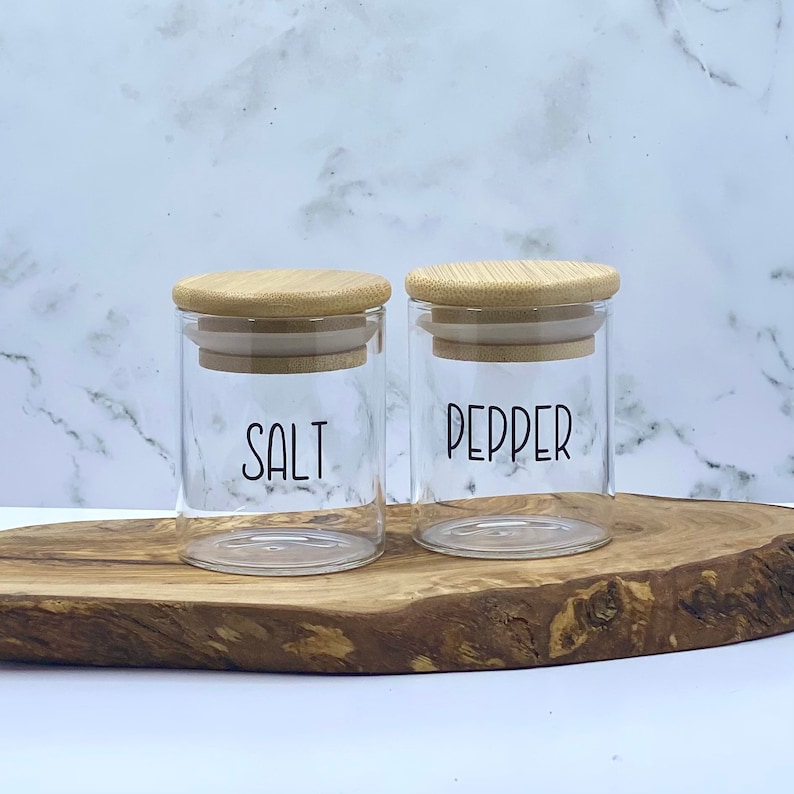 CUSTOMIZABLE Salt & Pepper Jar Spice Jars Spice Container - Etsy