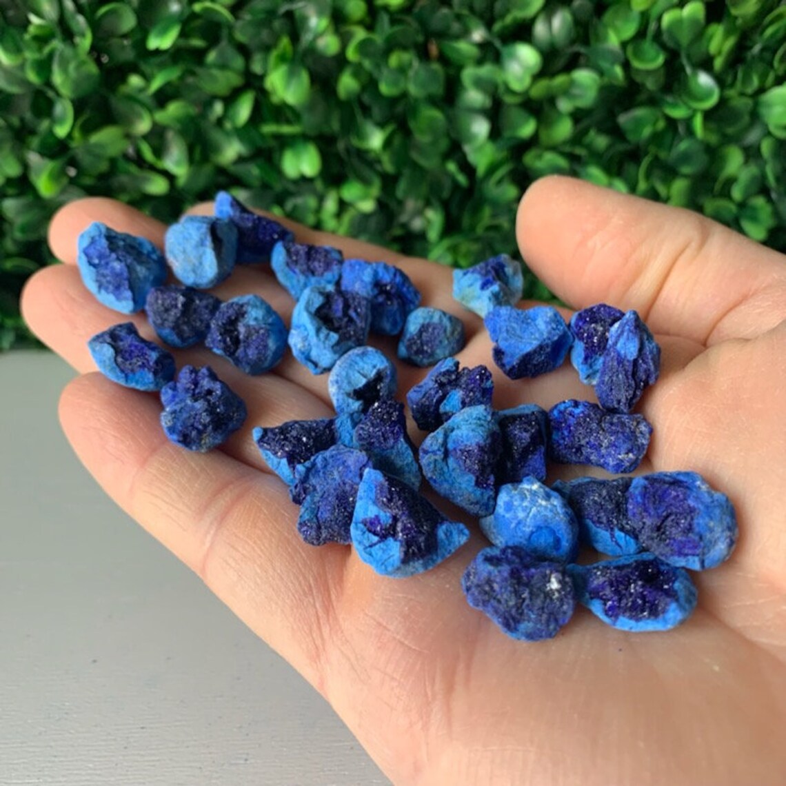 Blueberry azurite geode natural azurite blue gemstone | Etsy