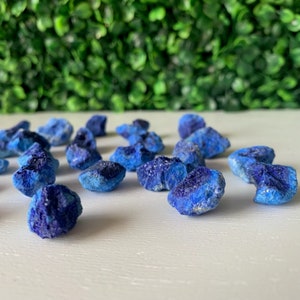 Blueberry Azurite Geode, Natural Azurite, Blue Gemstone Cluster, Raw ...