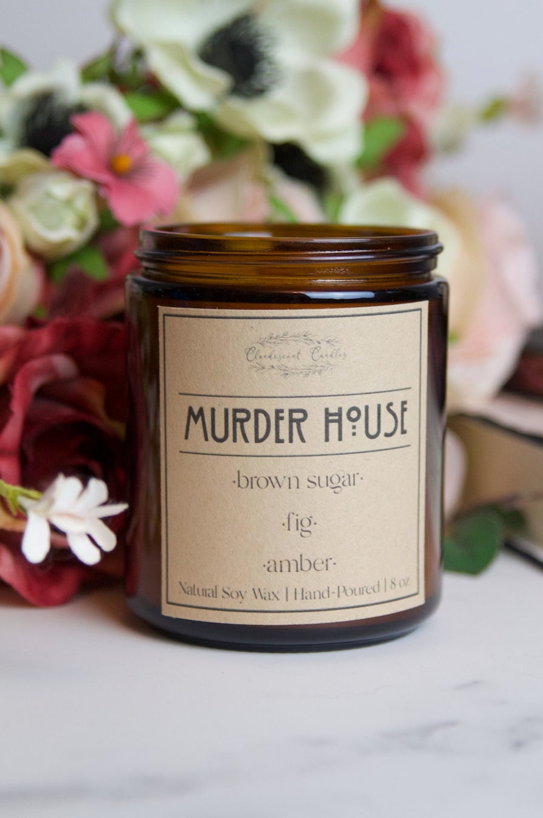 The MURDER HOUSE Candle | 100 % Soy Wax | Brown Sugar, Fig, Amber ...