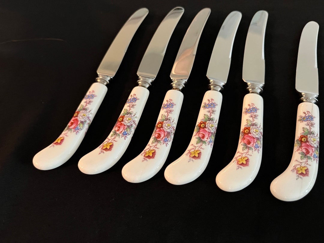 Royal Crown Derby Porcelain Handles Knives - Etsy