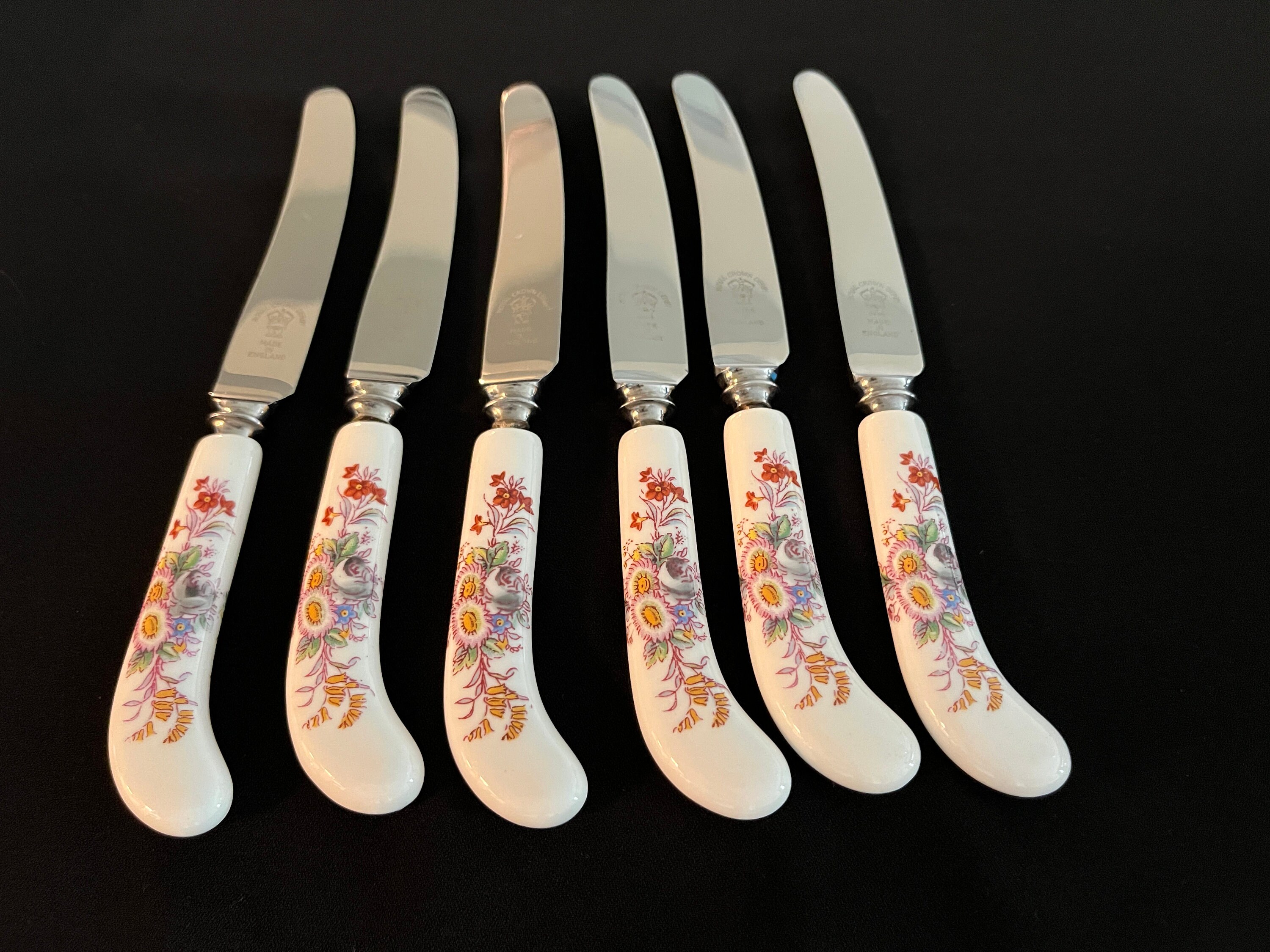 Royal Crown Derby Porcelain Handles Knives - Etsy