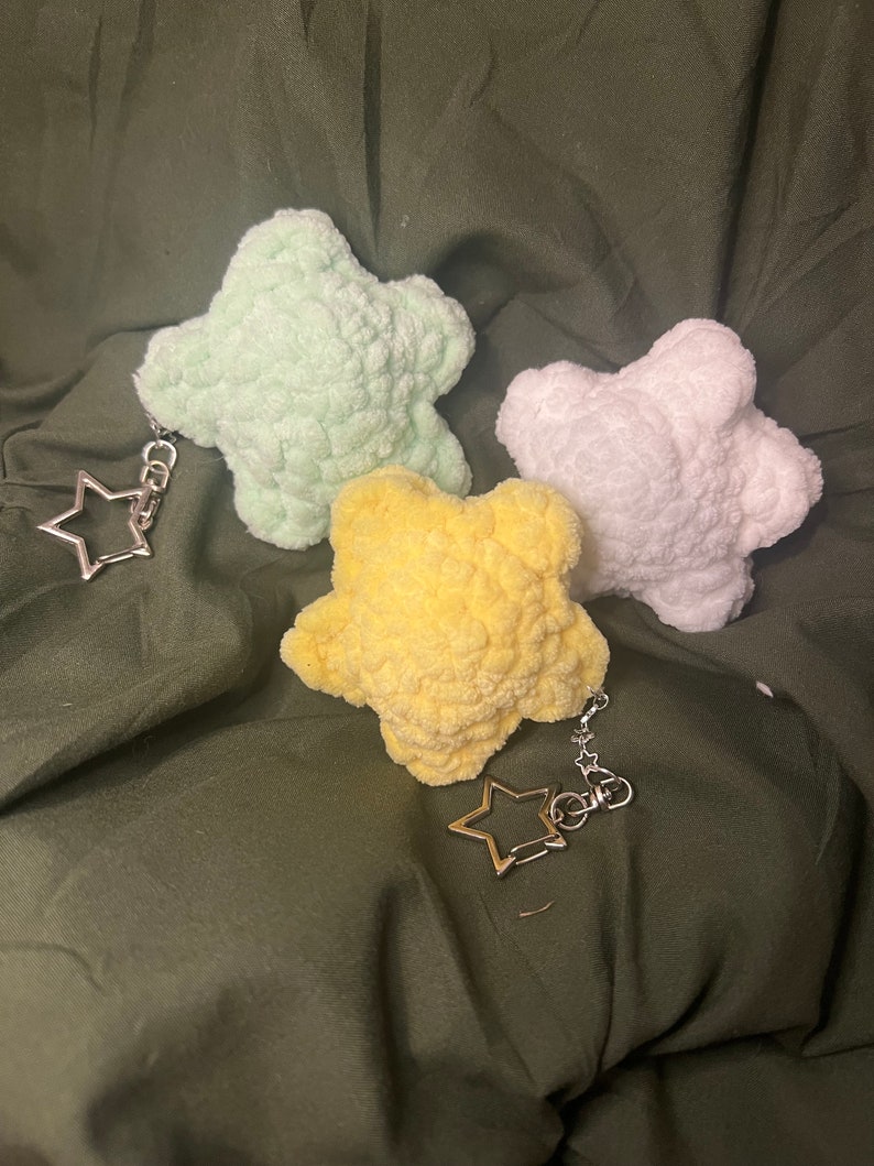 Crochet Star Keychain Star Plush Handmade Keychain Crochet Accessories ...