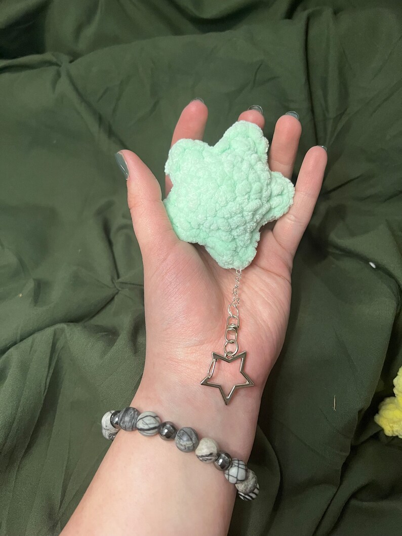 Crochet Star Keychain Star Plush Handmade Keychain Crochet Accessories ...