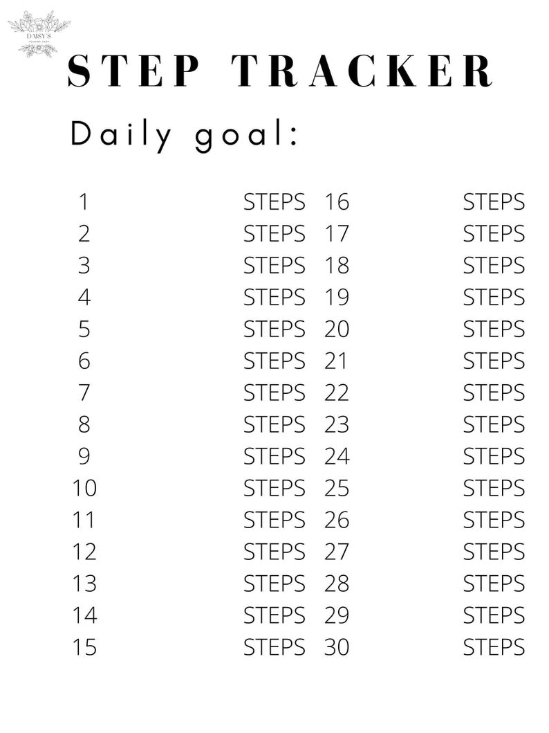 Monthly Step Tracker - Etsy