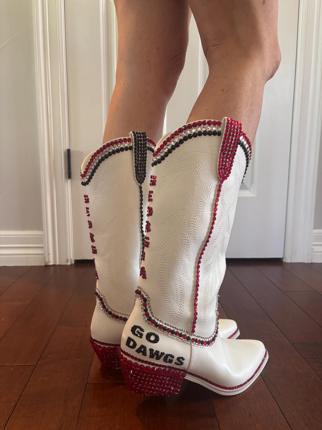 Bedazzled Gameday Boots: Personalized Sparkle Boots - Etsy