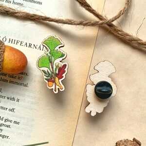 Autumn Foliage Wooden Pin Ginkgo Leaf Acorn Maple Leaf Fall Forestcore ...
