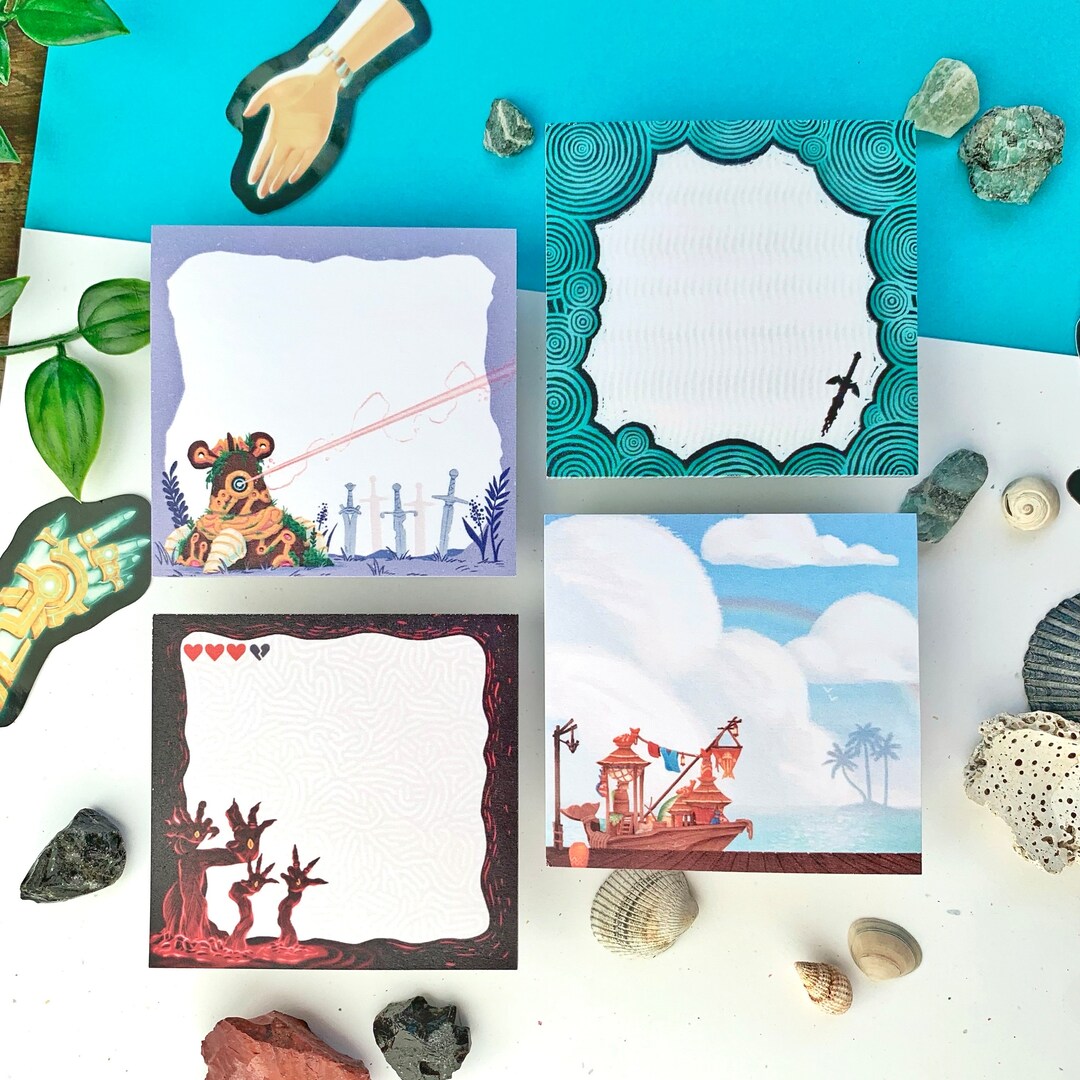 BOTW TOTK Sticky Note Pad Tears of the Kingdom Memo Pad Legend of Zelda ...